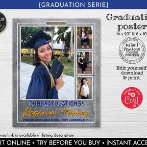 Editable Graduation Photo Collage Graduation Poster Instant Download ...