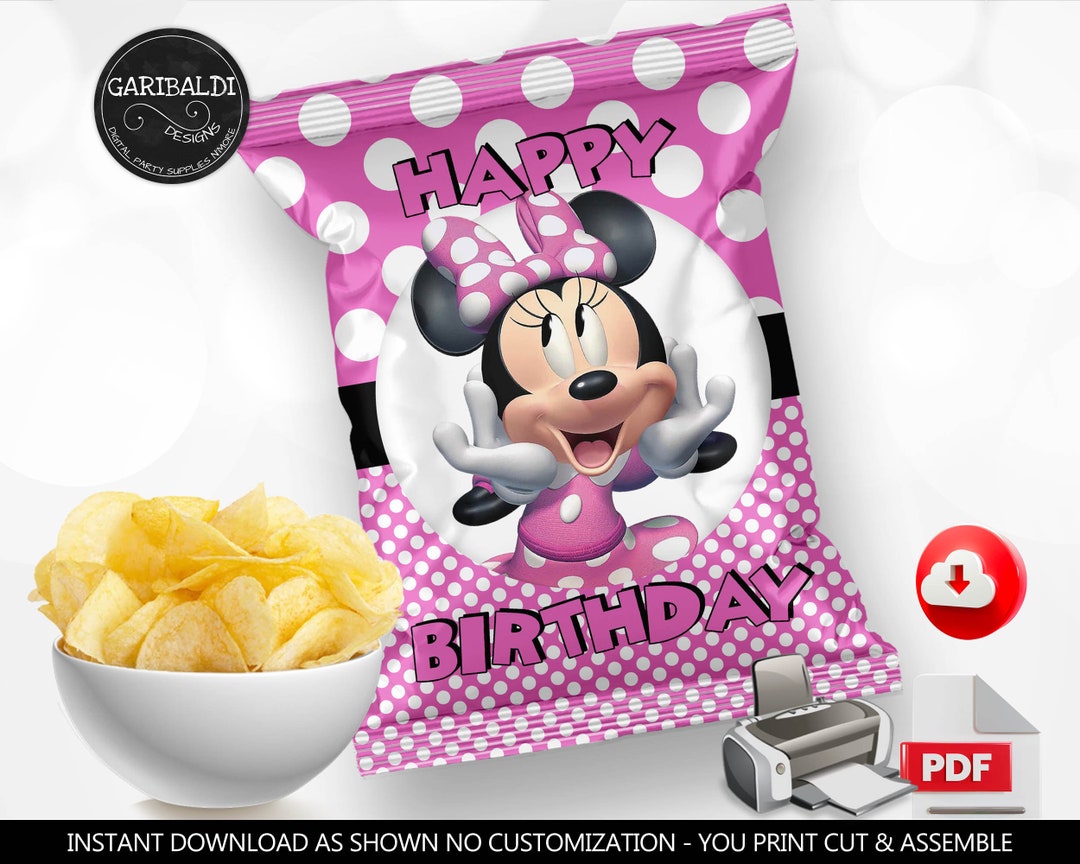 Minnie Chip Bags Wrapper Printable Minnie Forever Party Supplies Minnie ...