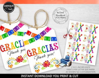 Fiesta Birthday Party Stickers Fiesta Birthday Favor Tags - Etsy
