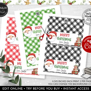 Editable Christmas Bag Topper Printable Santa Bag Topper Instant ...