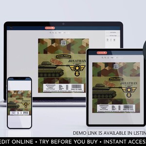 Editable Army Candy Wrapper Solider Chocolate Bar Wrapper Instant ...