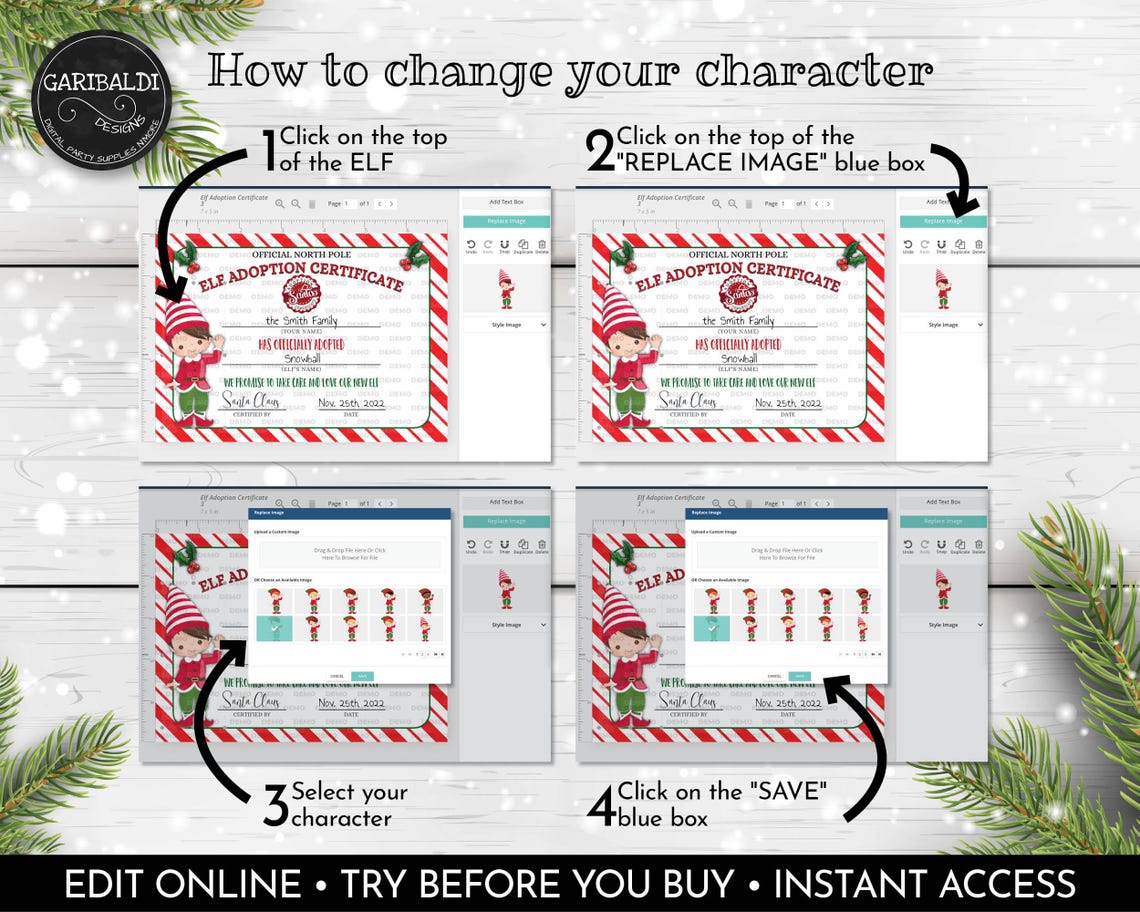 Editable Elf Adoption Certificate Printable Adopt an Elf Certificate ...