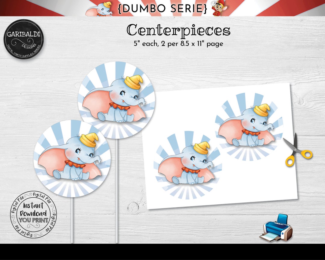 Instant Download Dumbo Centerpieces Baby Blue Dumbo Centerpieces Baby ...