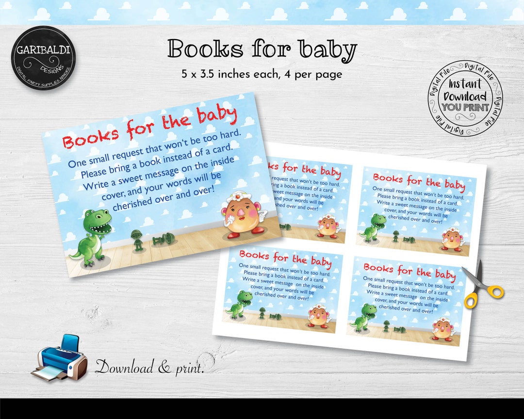 Instant Download Toy Story Books for the Baby Insert Card, Toy Story ...