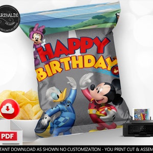 Instant Download Mickey Chip Bags Mickey and the Roadster Racers ...