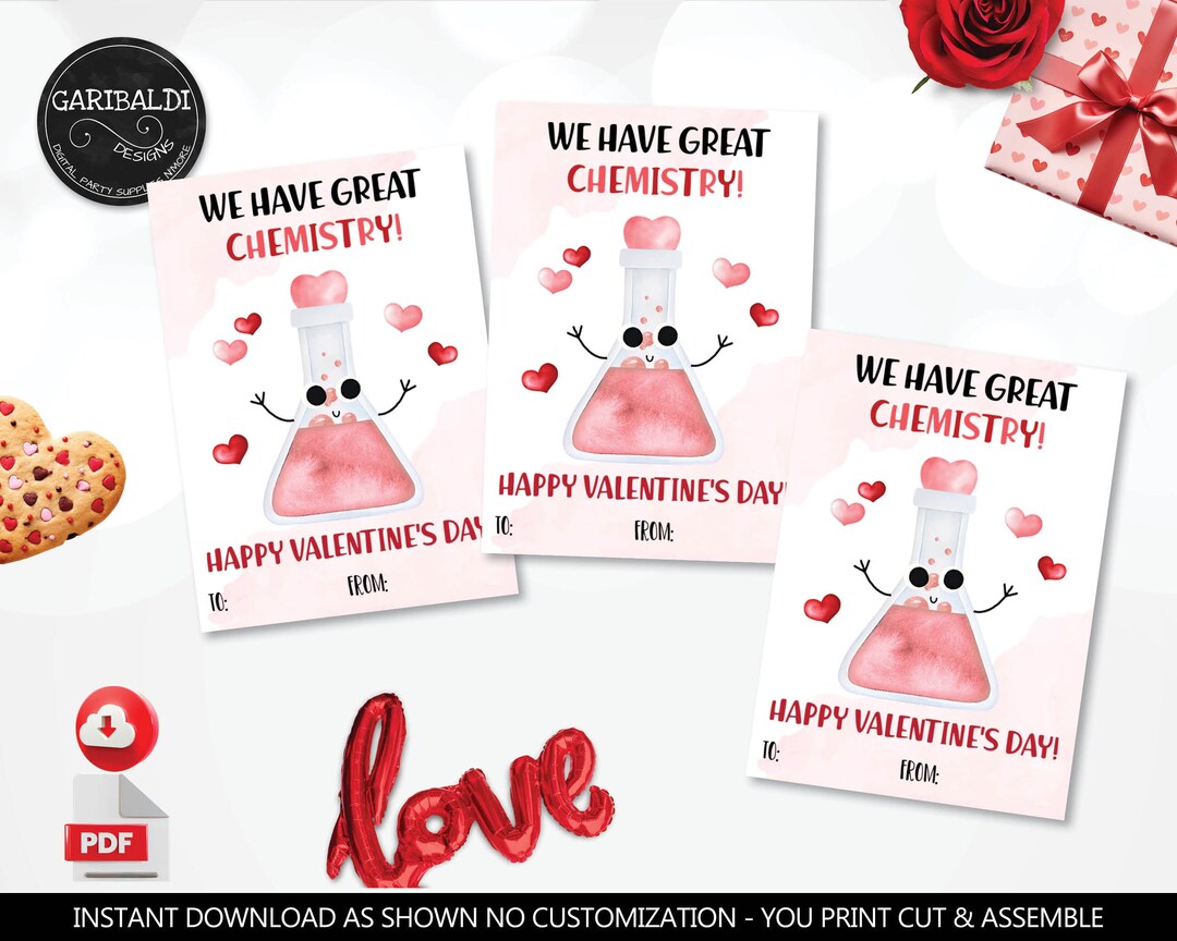 Printable Valentine's Day Cards Chemistry Valentine's Day School ...