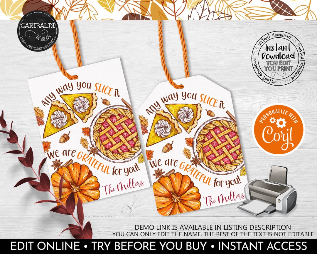 Editable Thanksgiving Favor Tags Thanksgiving Gift Tags Printable ...