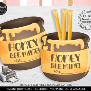 Honey Bee Mine Valentine's Day Cards Valentine's School Kids Classroom ...