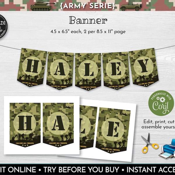 Army Birthday Banner - Etsy
