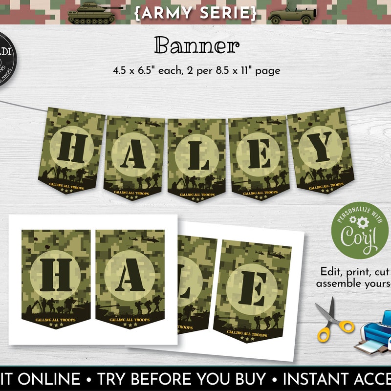Army Banner - Etsy