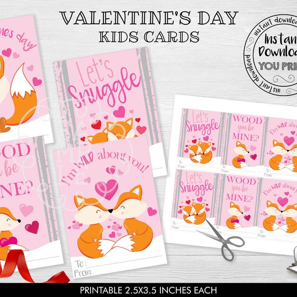 Fox Valentine Card - Etsy