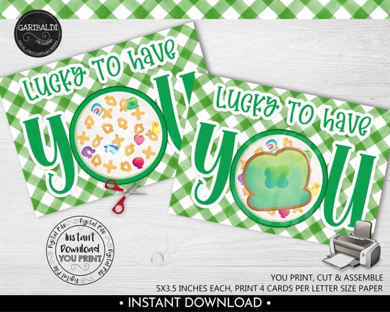 Lucky to Have You Cookie Card Instant Download St. | Etsy