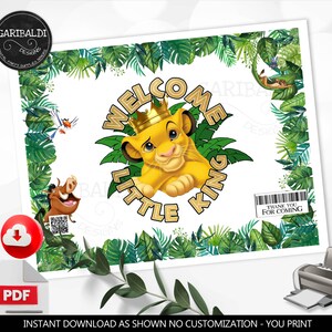 Lion King Chip Bag Wrapper Welcome Little King Safari Animals Jungle ...