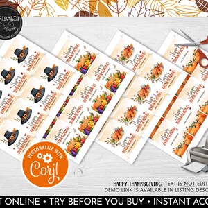 Editable Thanksgiving Favor Tags, Happy Thanksgiving Gift Tags ...