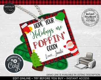 Christmas Pop It Tag Poppin Christmas Teacher School Gift - Etsy