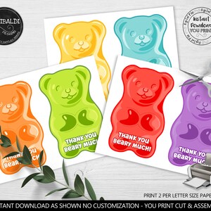 Gummy Bears Thank You Cards Holders Teacher Staff Coworkers ...