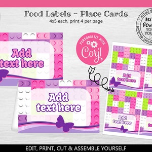 Editable Building Blocks Food Labels, Instant Download Building Blocks ...