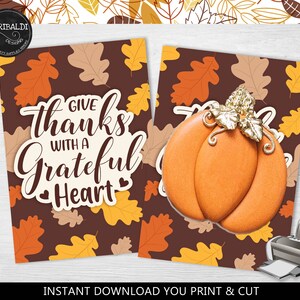 Printable Thanksgiving Cookie Card Printable Cookie Card Holder Instant ...
