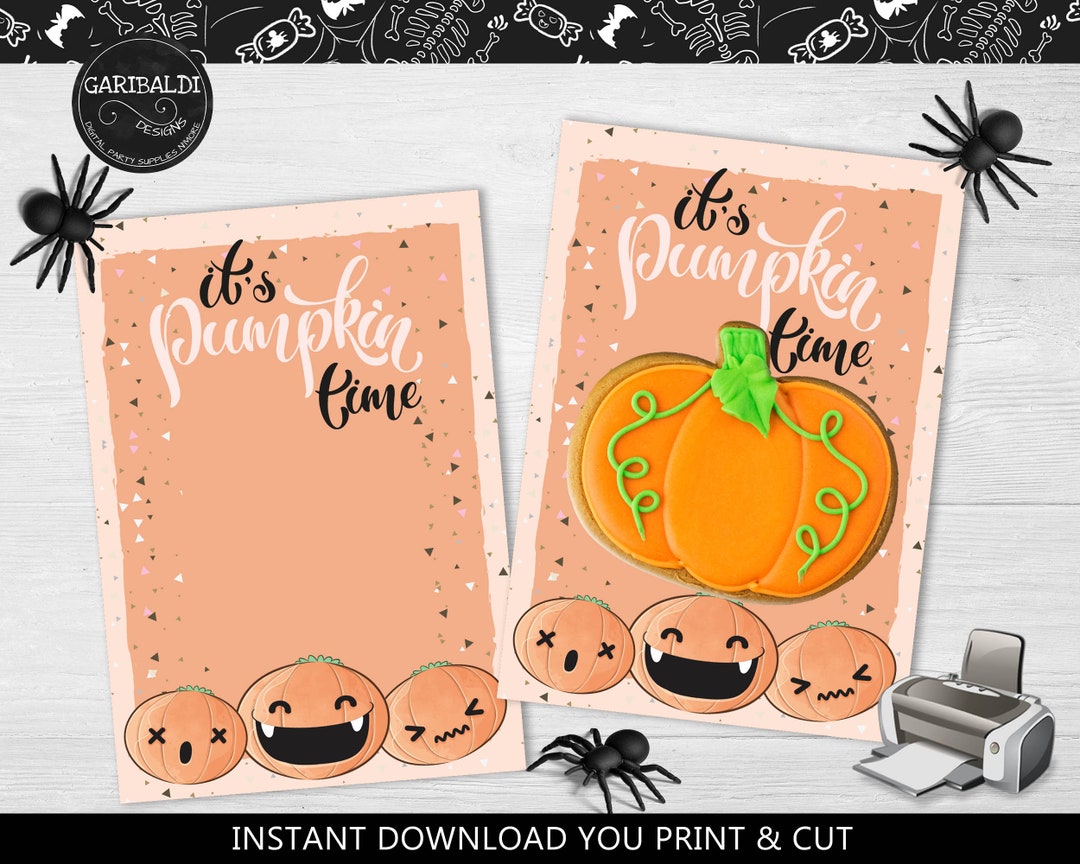 Halloween Cookie Card Printable Cute Pumpkin Cookie Card Holder Boo ...