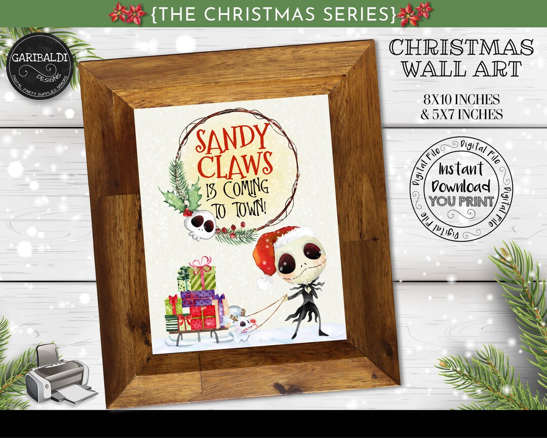 Sandy Claws Sign Sandy Claws Printable Wall Art Instant Download ...