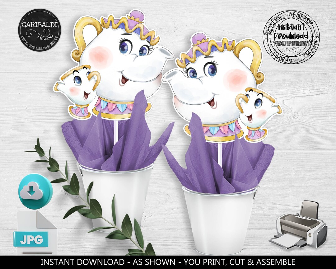 Printable Mrs. Potts and Chip Centerpieces Something There That Wasn't ...