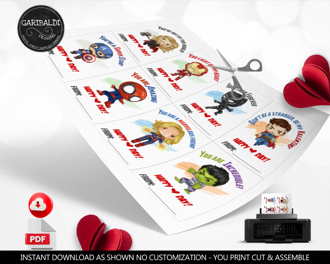 Superhero Valentine's Day Cards Kids Exchange School Classroom Exchange ...