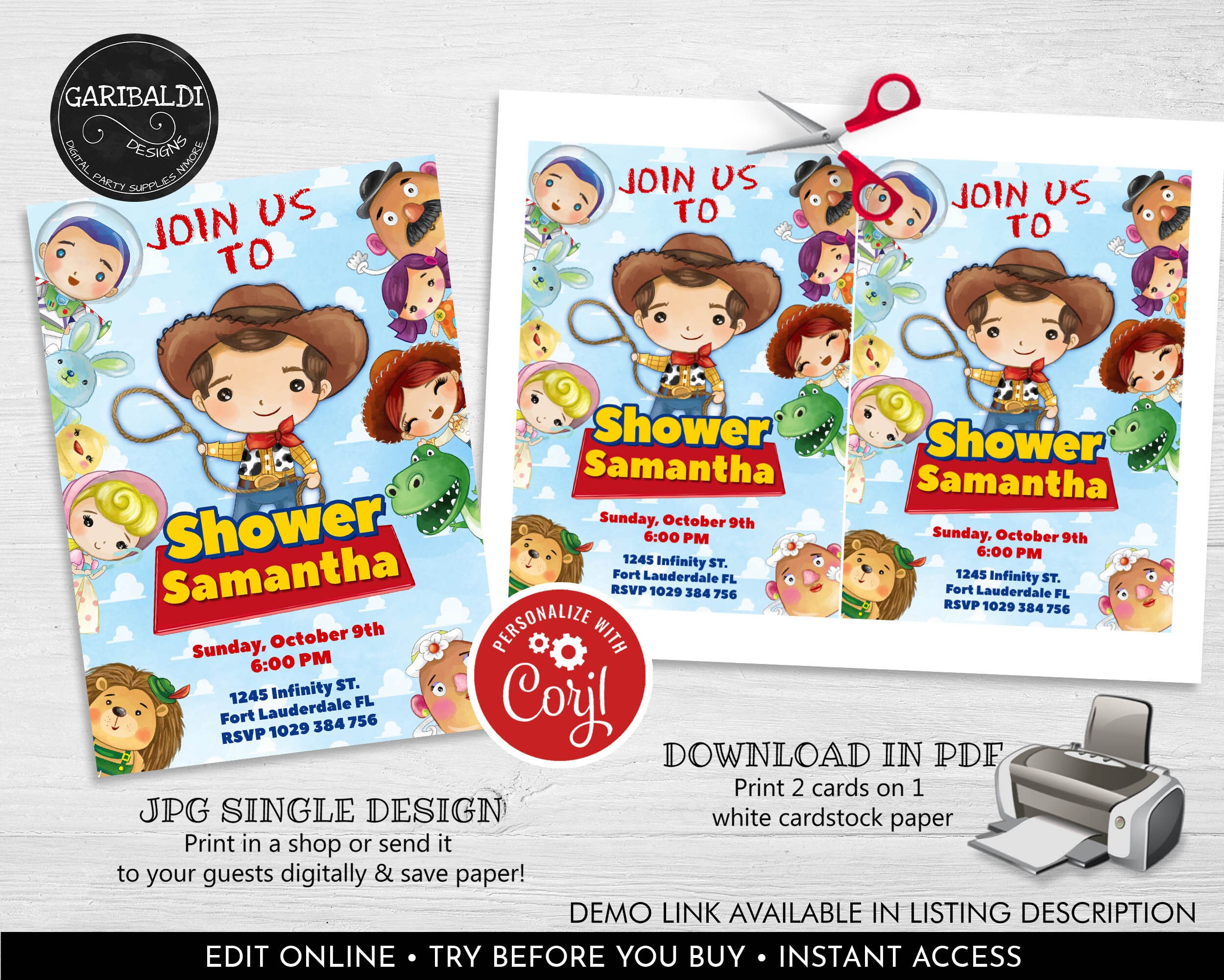 Editable Toy Story Invitation Printable It's a Boy Story - Etsy