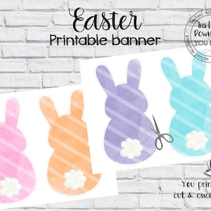 Printable Easter Banner Printable Bunny Banner Easter INSTANT DOWNLOAD ...