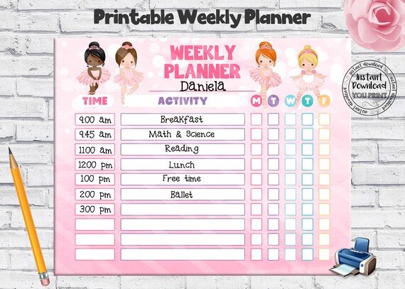 Instant Download Ballerina Planner Printable Ballet Schedule - Etsy