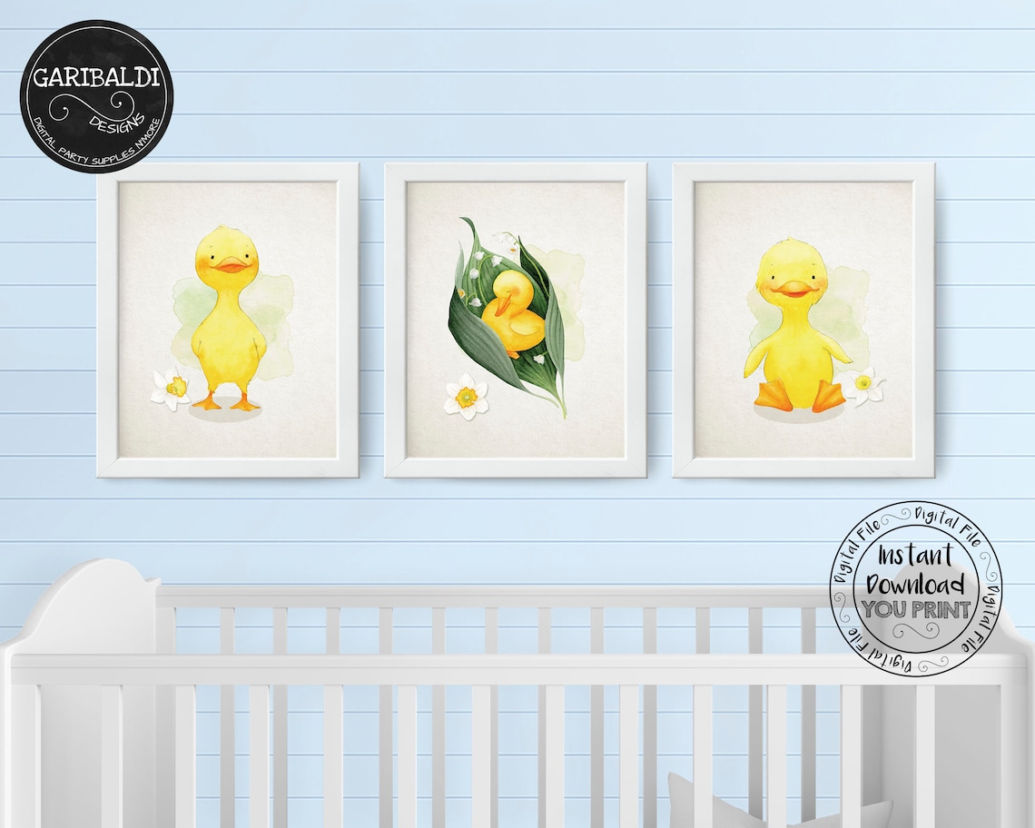 Duckling Nursery Wall Decor Duckling Printable Wall Art Baby - Etsy