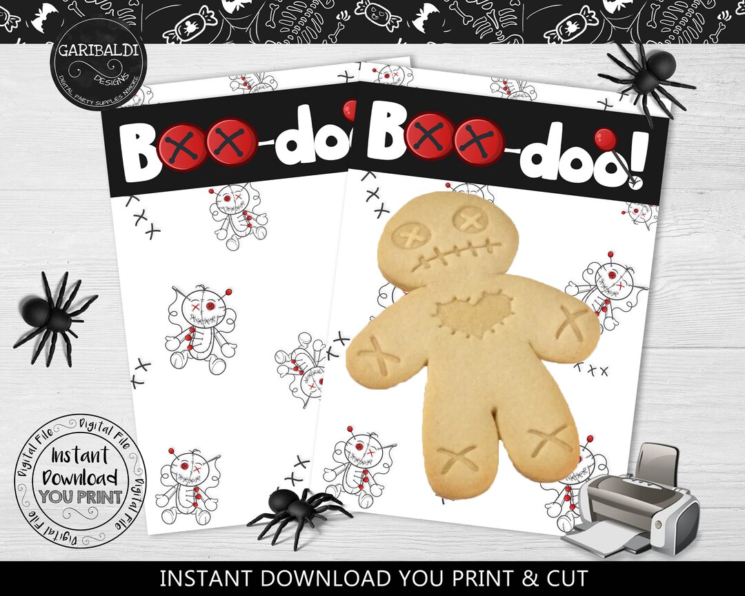 Printable Halloween Cookie Card Printable Boodoo Cookie Card Holder ...