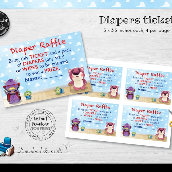 Diaper Raffle Toy Story Cards - Etsy
