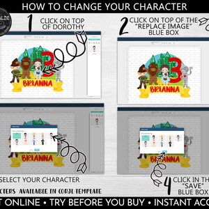 Editable Wizard of Oz Favor Tags Wizard of Oz Gift Tag Instant Download ...