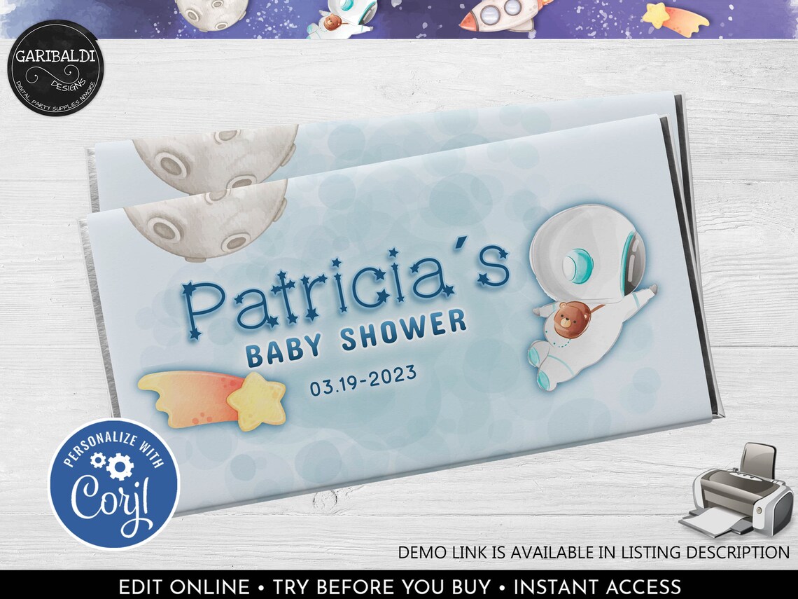 Editable Outer Space Chocolate Bar Wrapper Instant Download - Etsy