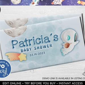 Editable Outer Space Chocolate Bar Wrapper, Instant Download Astronaut ...