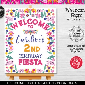 Editable Fiesta Welcome Sign, Mexican Fiesta Welcome Board, Printable ...