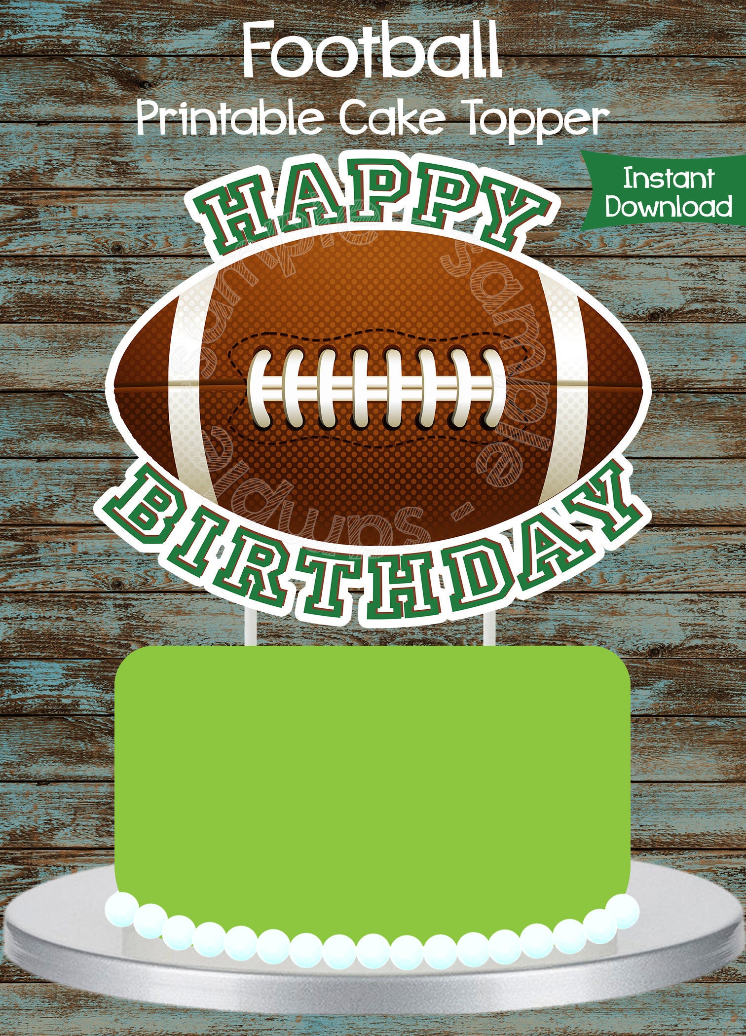 Paper, Party & Kids Craft Supplies & Tools Cake Toppers Football Number ...