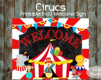 Welcome to the Circus Sign, Circus Theme Party, Greatest Show on Earth ...