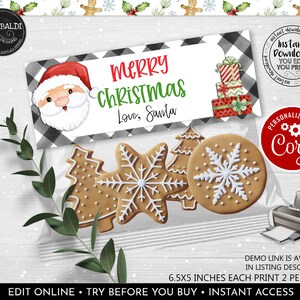 Editable Christmas Bag Topper Printable Santa Bag Topper Instant ...