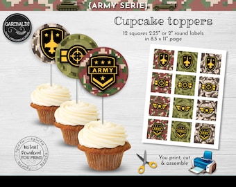 Military Cupcake Toppers - Etsy