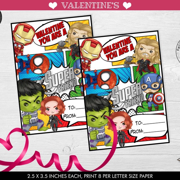 Superhero Valentine - Etsy