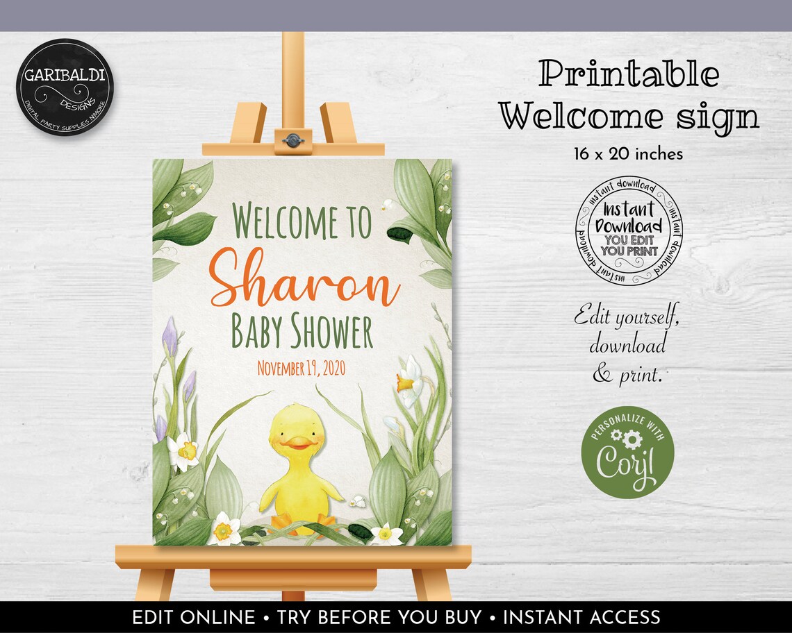 Editable Duckling Welcome Board Duckling Welcome Poster - Etsy