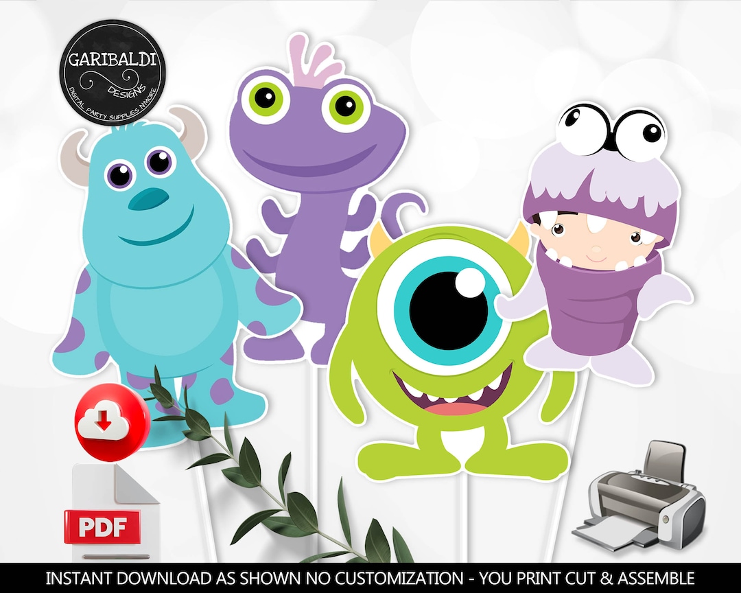 Monsters Centerpieces Printable Monsters Table Decorations Digital ...