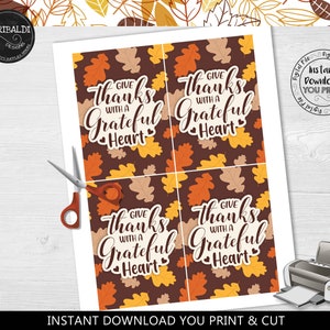 Printable Thanksgiving Cookie Card Printable Cookie Card Holder Instant ...