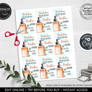 Editable Teacher Appreciation Tags Soap Gift Tag Hands Down You Are the ...