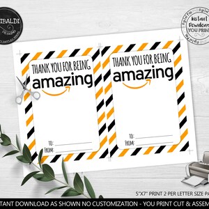 Thank You for Being Amazing Gift Card Holder Instant Download Amazing ...