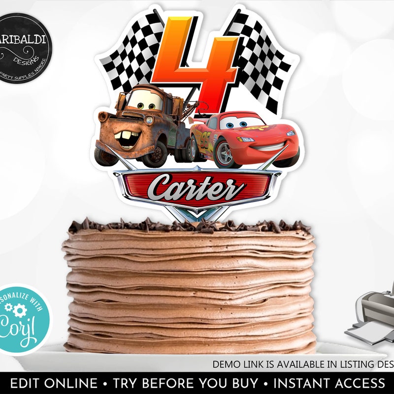 Race Car Cake Topper Svg - Etsy