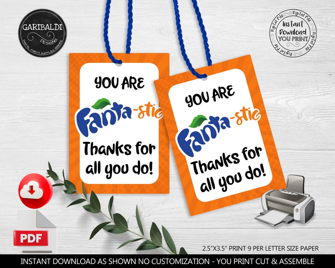 Teacher Appreciation Tags You Are Fantastic Gift Tag Thank You for All ...