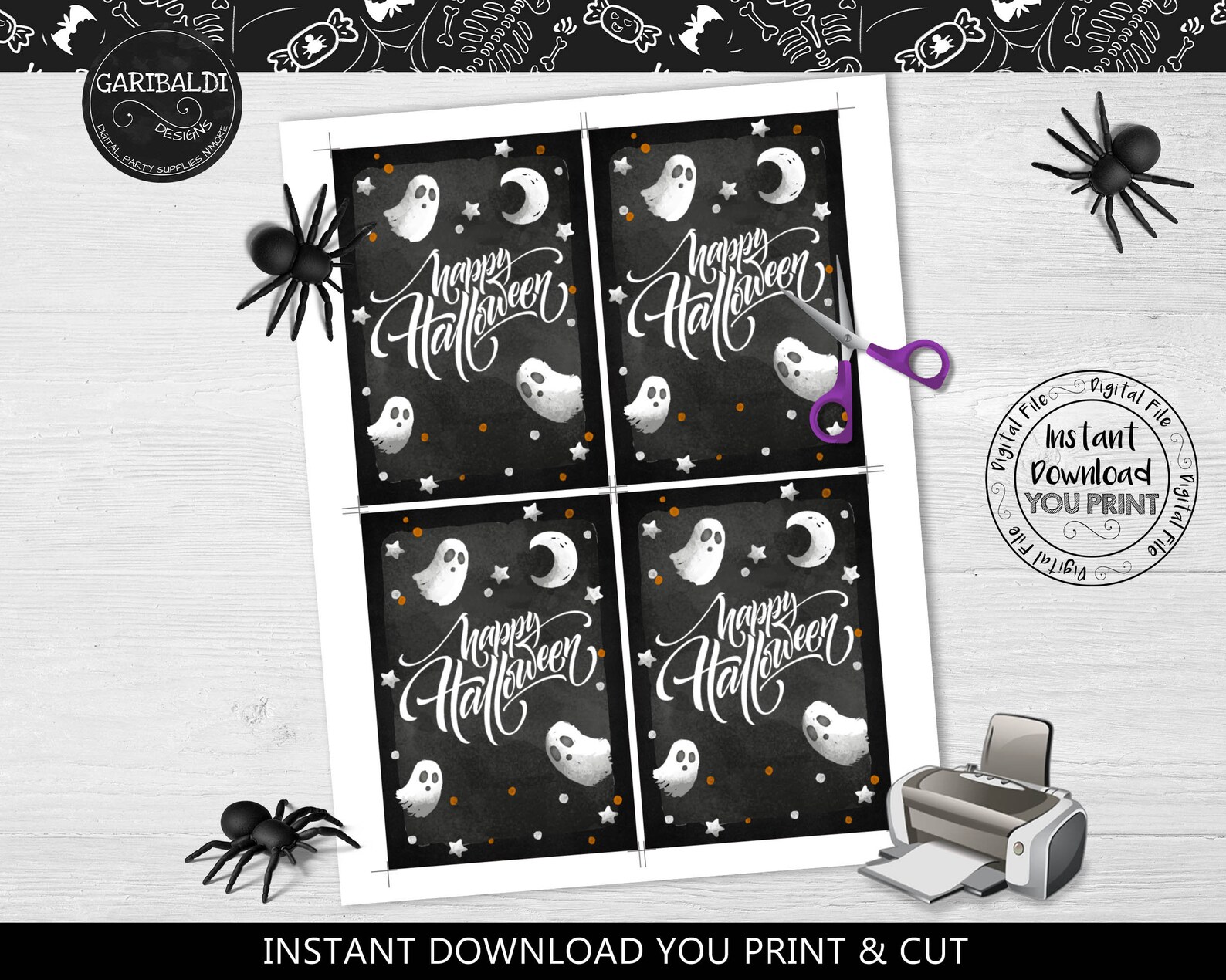 Printable Halloween Cookie Card Printable Ghost Cookie - Etsy