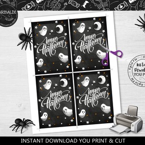 Printable Halloween Cookie Card, Printable Ghost Cookie Holder, Instant ...